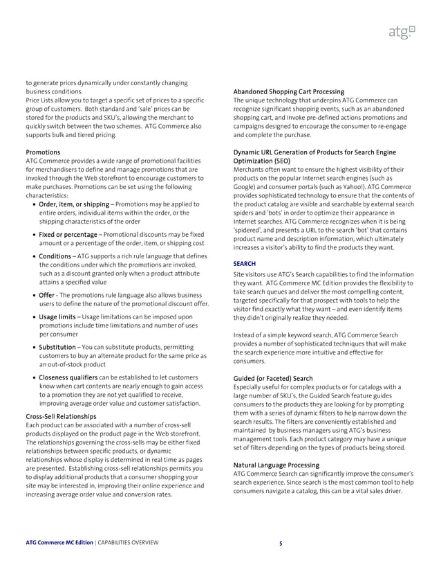 ATG Commerce: Full Capabilities Overview | PDF | Computing | Technology ...