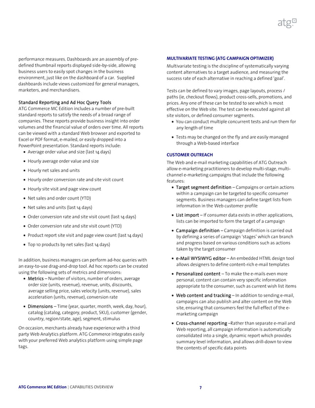 ATG Commerce: Full Capabilities Overview | PDF | Computing | Technology ...
