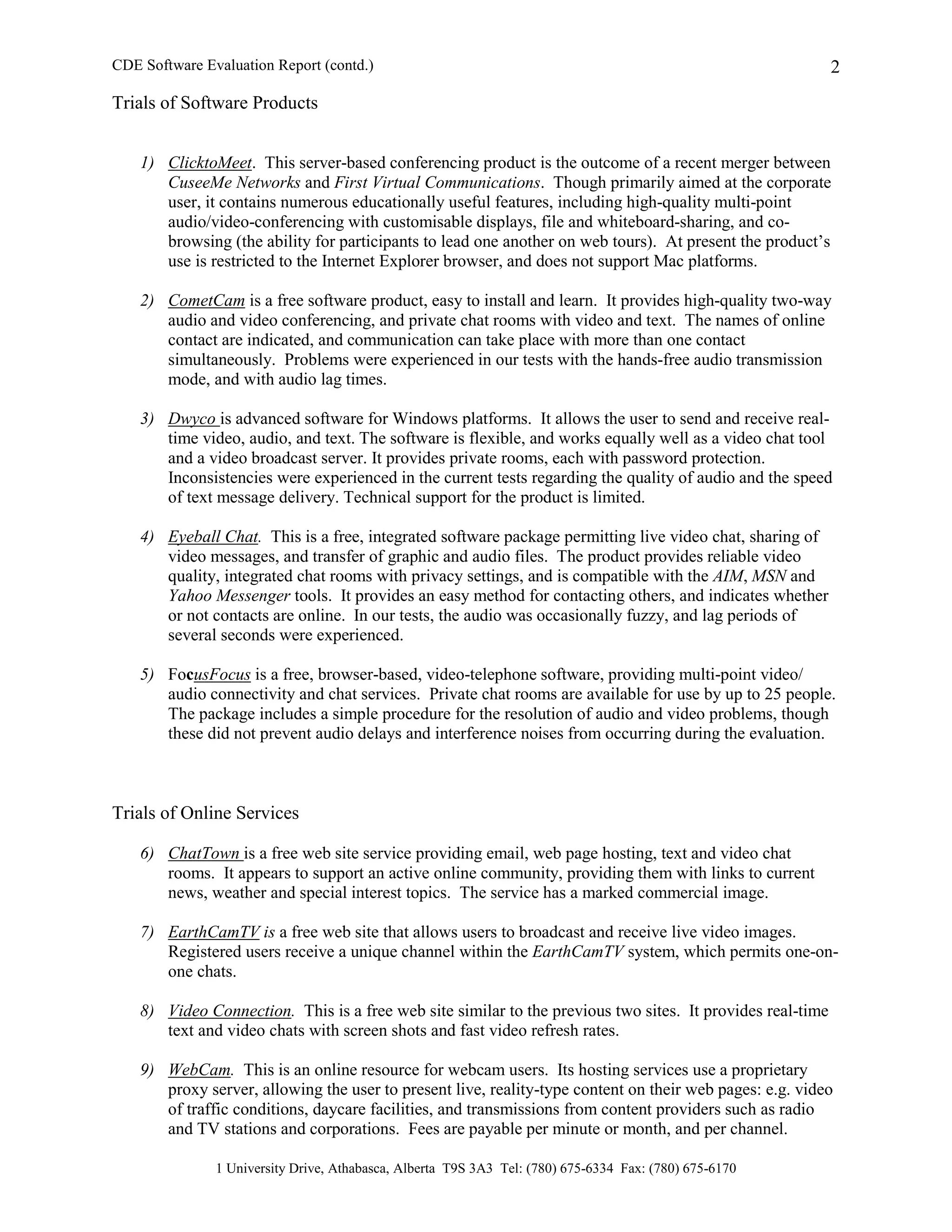 Athabasca | PDF | Web Conferencing | Computer Software and Applications