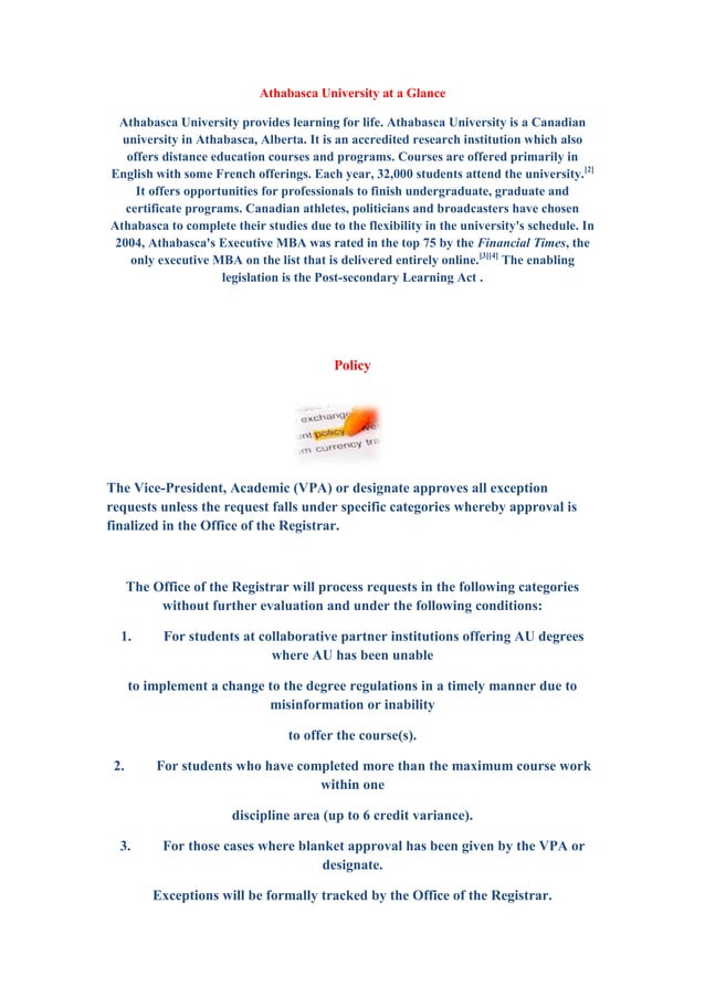 Athabasca university | DOCX | Online Education | Education