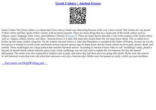 Ancient Greek Letters Translated