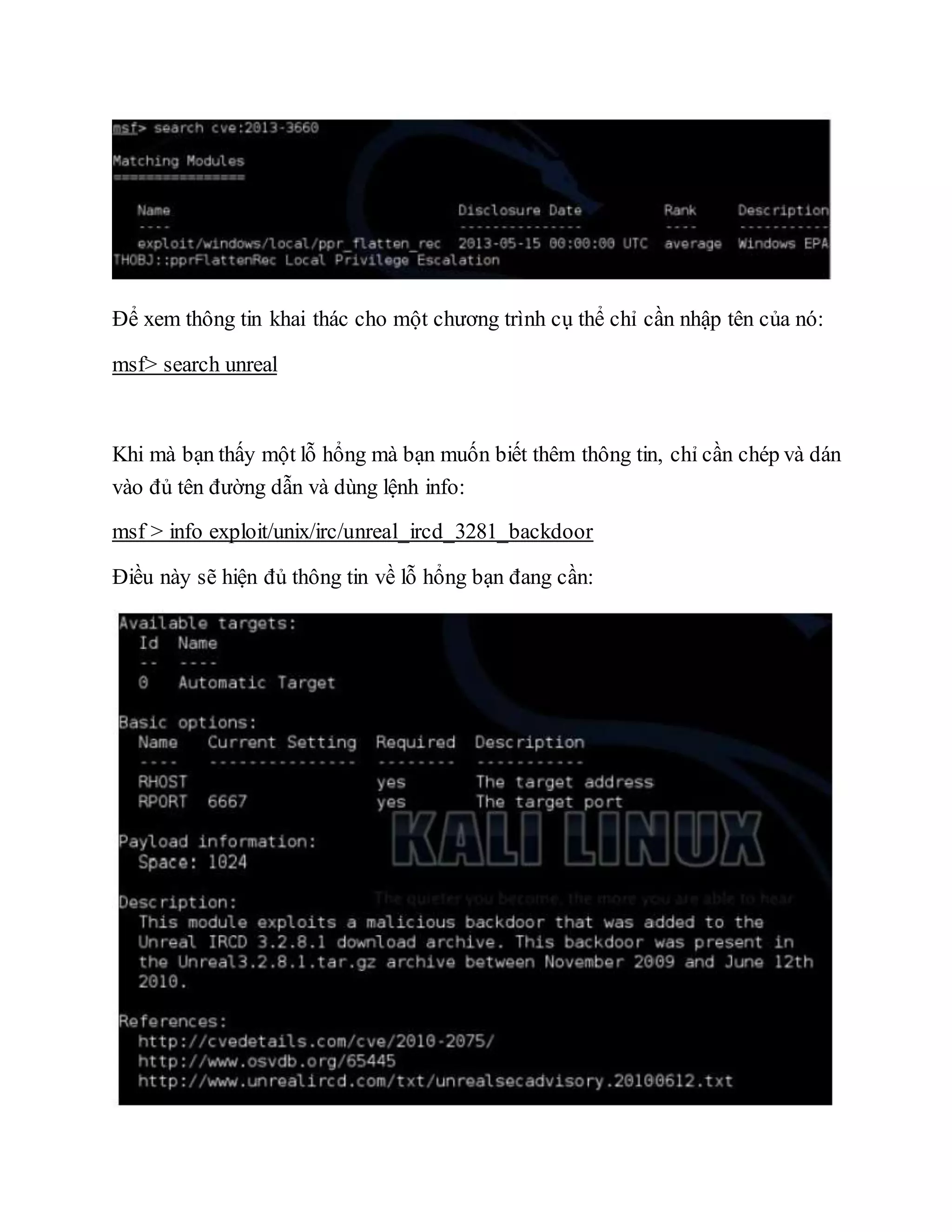 TÌM HIỂU VỀ METASPLOIT TRONG KALI LINUX - Thái Tuấn | DOCX