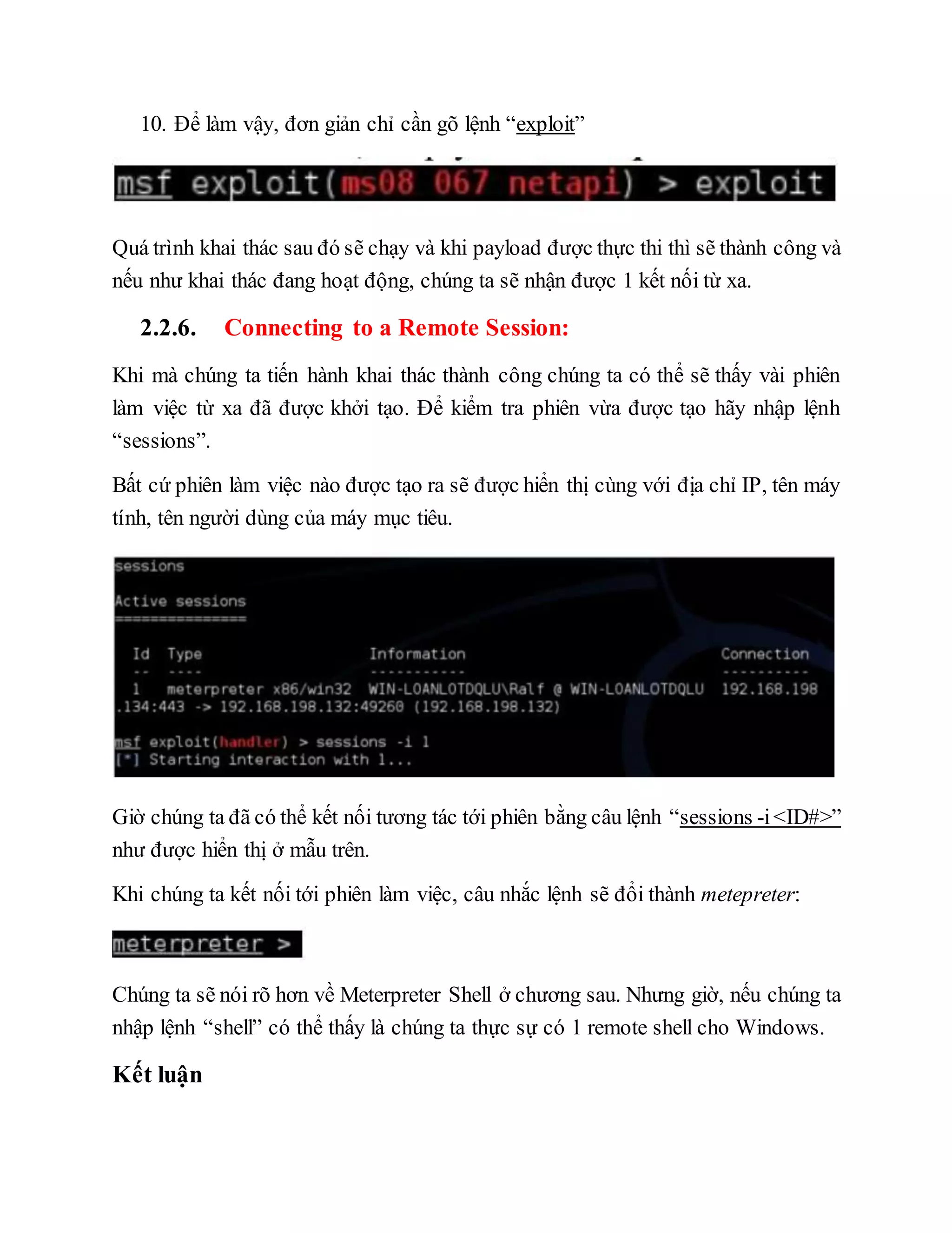 TÌM HIỂU VỀ METASPLOIT TRONG KALI LINUX - Thái Tuấn | DOCX