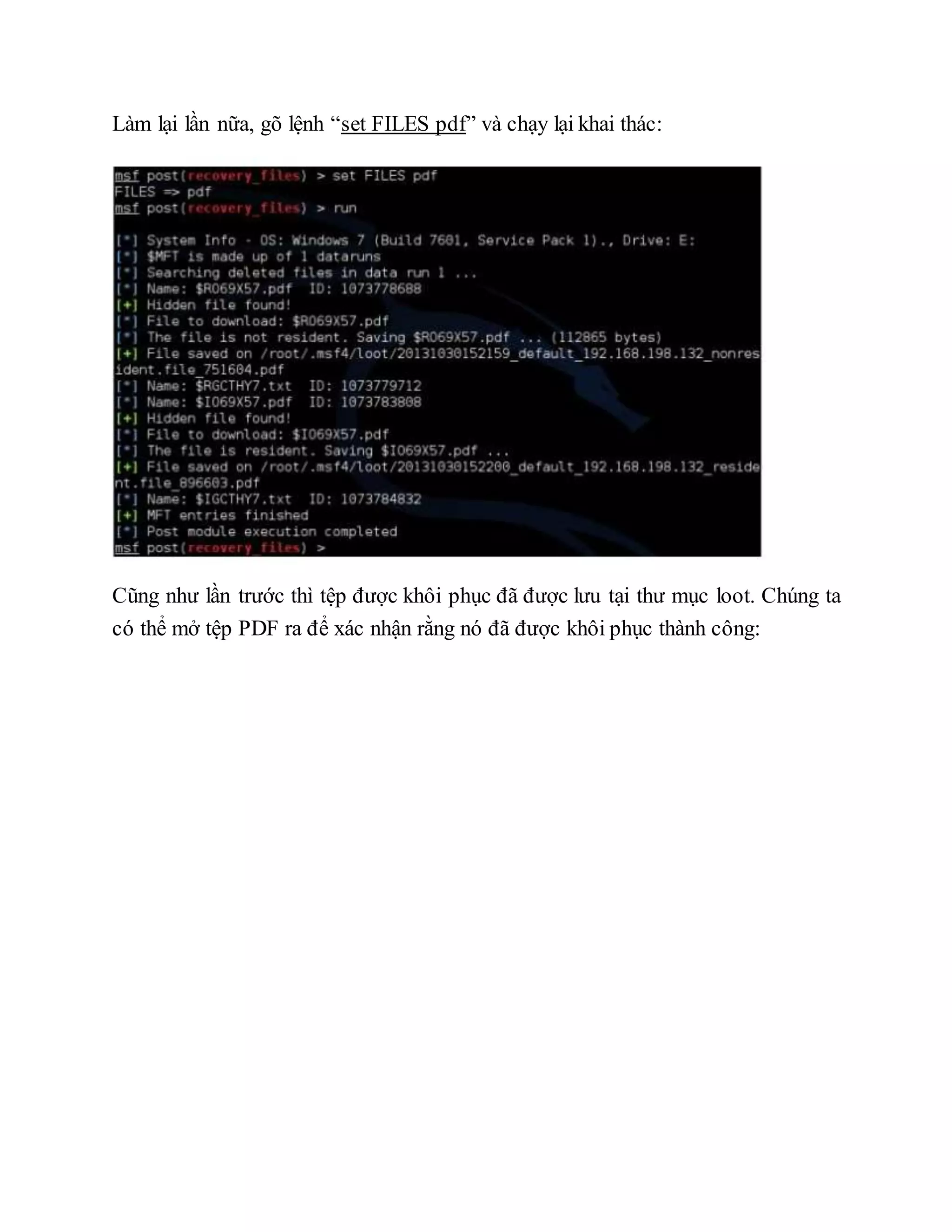 TÌM HIỂU VỀ METASPLOIT TRONG KALI LINUX - Thái Tuấn | DOCX