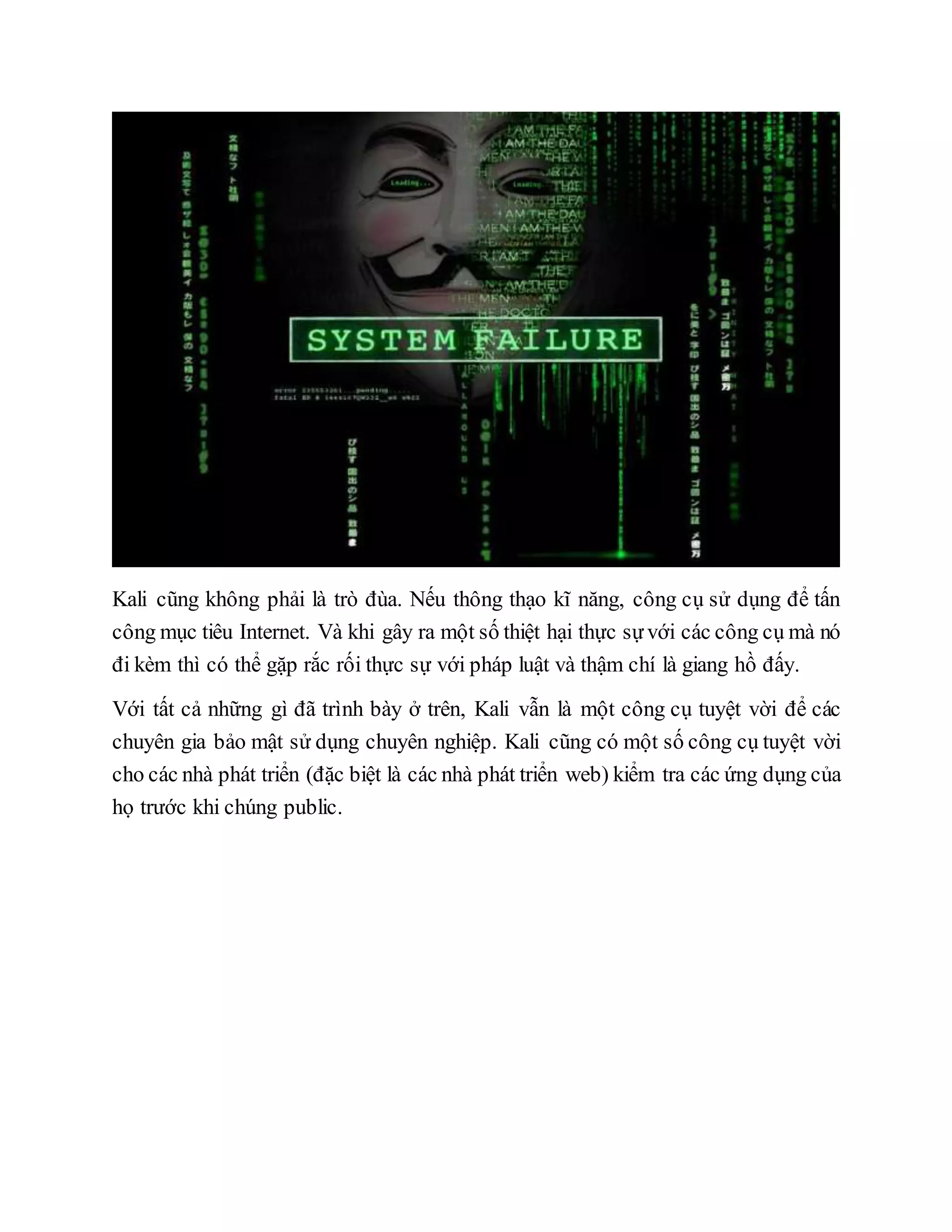 TÌM HIỂU VỀ METASPLOIT TRONG KALI LINUX - Thái Tuấn | DOCX