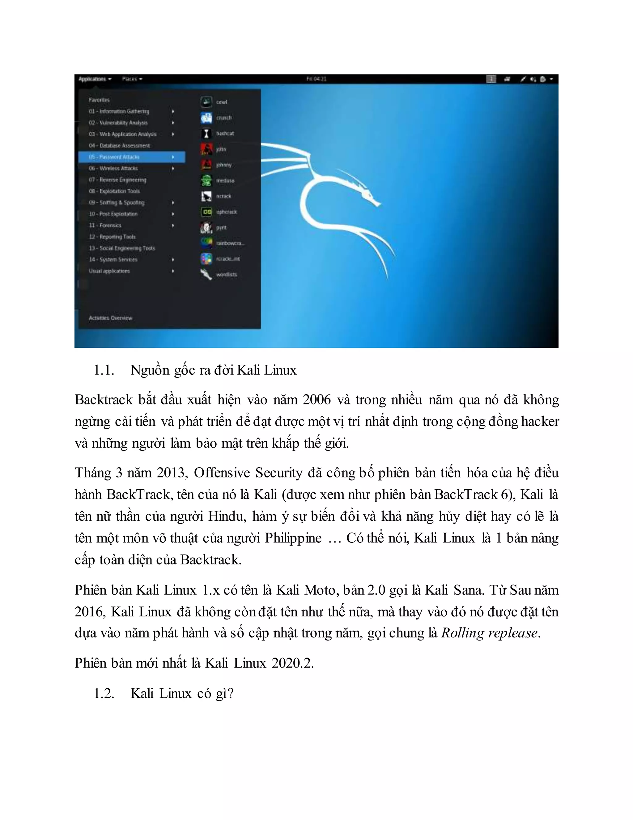 TÌM HIỂU VỀ METASPLOIT TRONG KALI LINUX - Thái Tuấn | DOCX