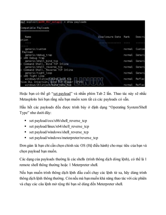 TÌM HIỂU VỀ METASPLOIT TRONG KALI LINUX - Thái Tuấn | DOCX