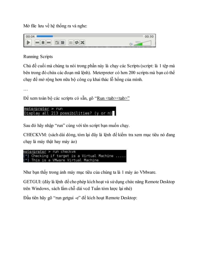 TÌM HIỂU VỀ METASPLOIT TRONG KALI LINUX - Thái Tuấn | DOCX