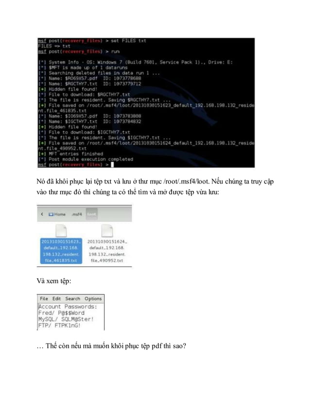 TÌM HIỂU VỀ METASPLOIT TRONG KALI LINUX - Thái Tuấn | DOCX
