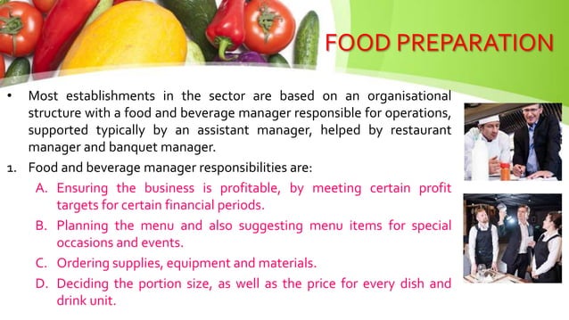 ROLES AND RESPONSIBILITIES OF FOOD AND BEVERAGE PERSONNEL | PPTX | Bars & Restaurants | Attractions