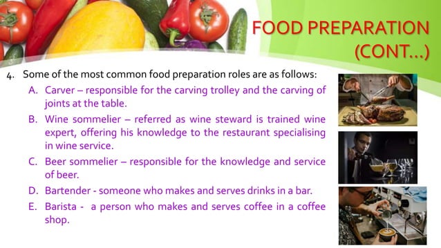ROLES AND RESPONSIBILITIES OF FOOD AND BEVERAGE PERSONNEL | PPTX | Bars & Restaurants | Attractions