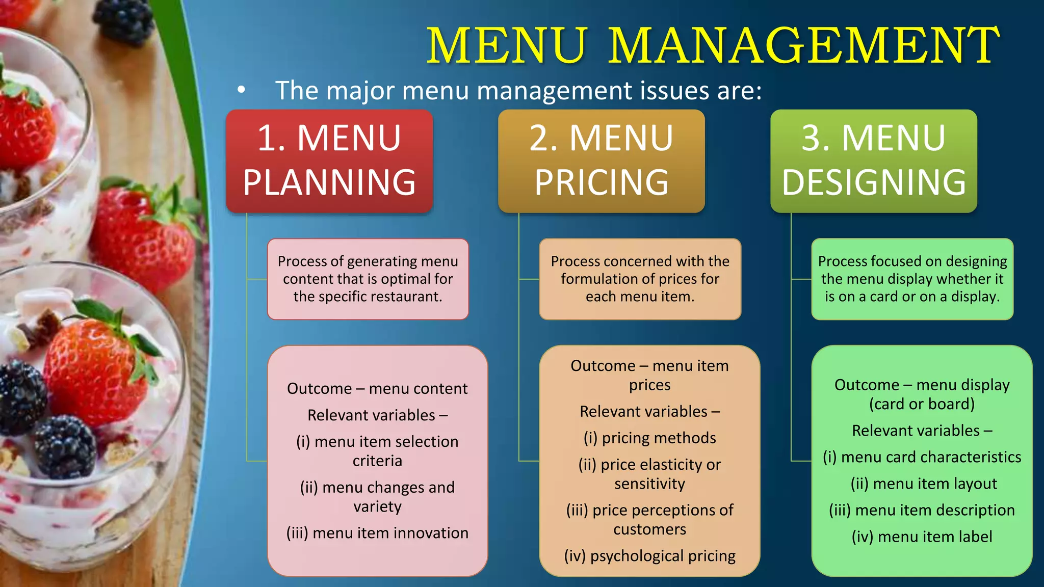 FACTORS AFFECTING MENU DESIGN AND PLANNING | PPTX