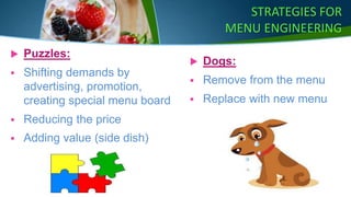 FACTORS AFFECTING MENU DESIGN AND PLANNING | PPTX