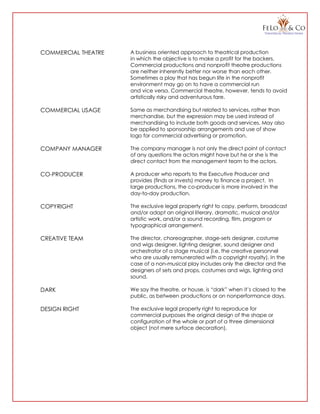 A theatre producer's glossary | PDF