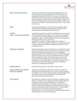 A theatre producer's glossary | PDF