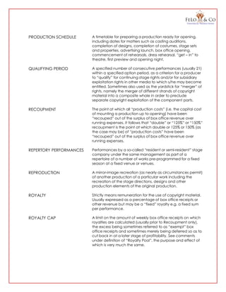 A theatre producer's glossary | PDF | Theater Venues | Attractions