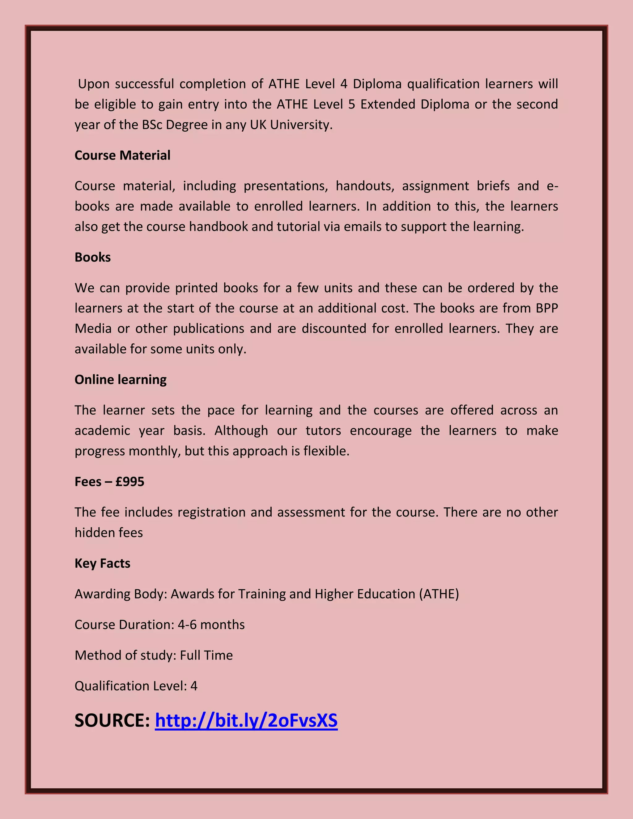 Athe level 4 extended diploma in management | PDF