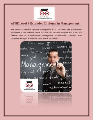 Athe level 4 extended diploma in management | PDF