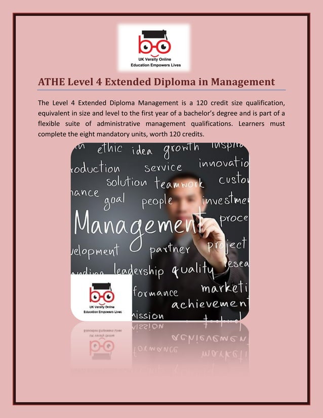 Athe level 4 extended diploma in management | PDF