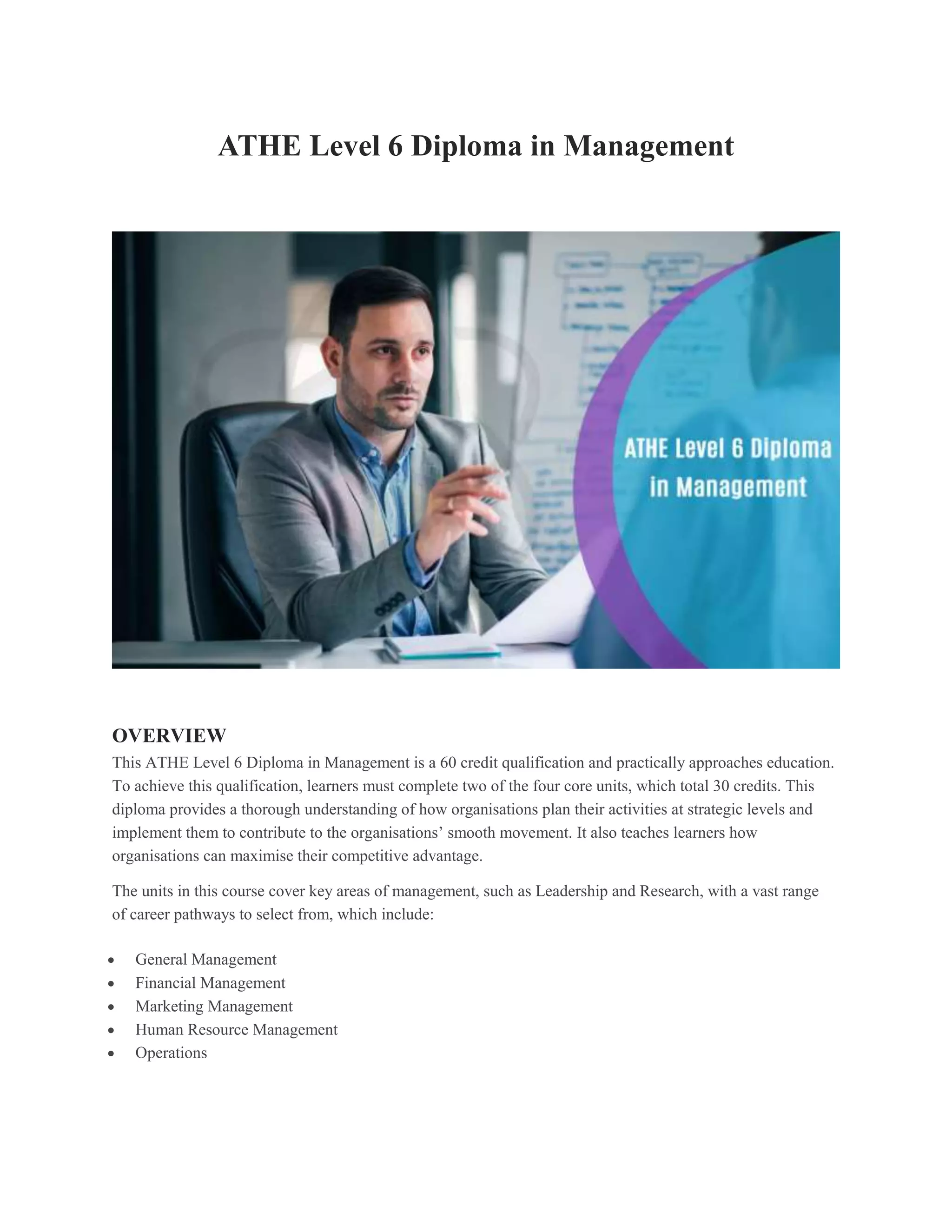Athe level 6 diploma in management | PDF