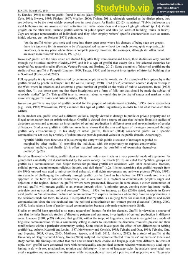 A Thematic Analysis Of Graffiti On The University Classroom Walls - A Case Of Iran | PDF