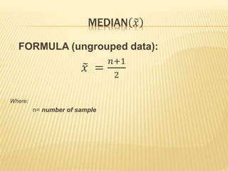 Median Formula For Ungrouped Data