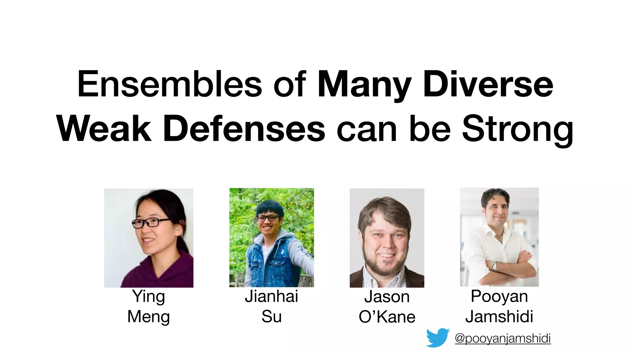 Ensembles of Many Diverse Weak Defenses can be Strong: Defending Deep ...