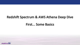 Redshift Spectrum & AWS Athena Deep Dive | PDF