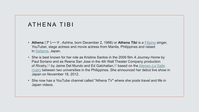 Athena Tibi Biography, Personal Life, Career, Music Career.pptx