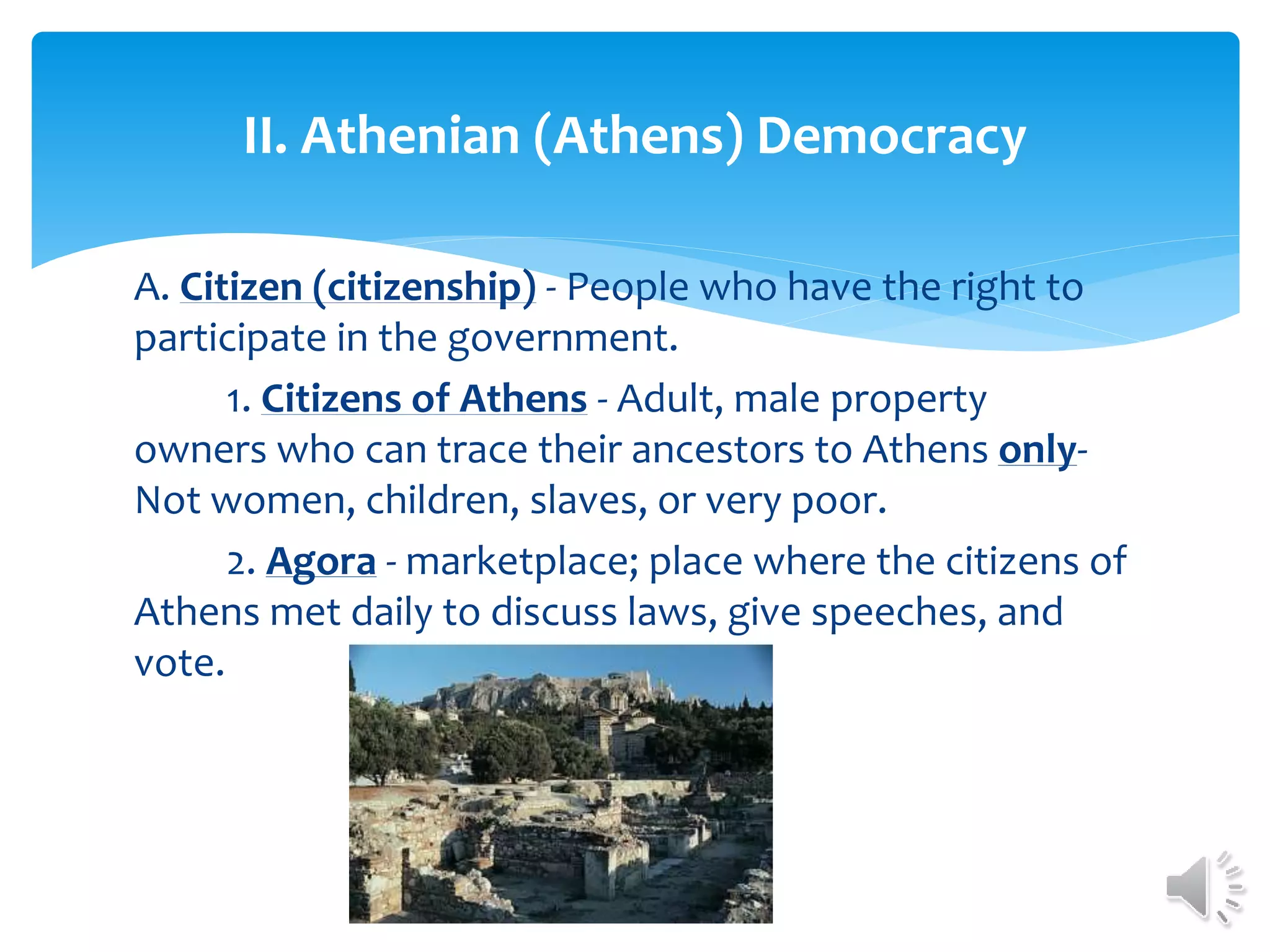 Athenian democracy democracy in athens notes | PPTX