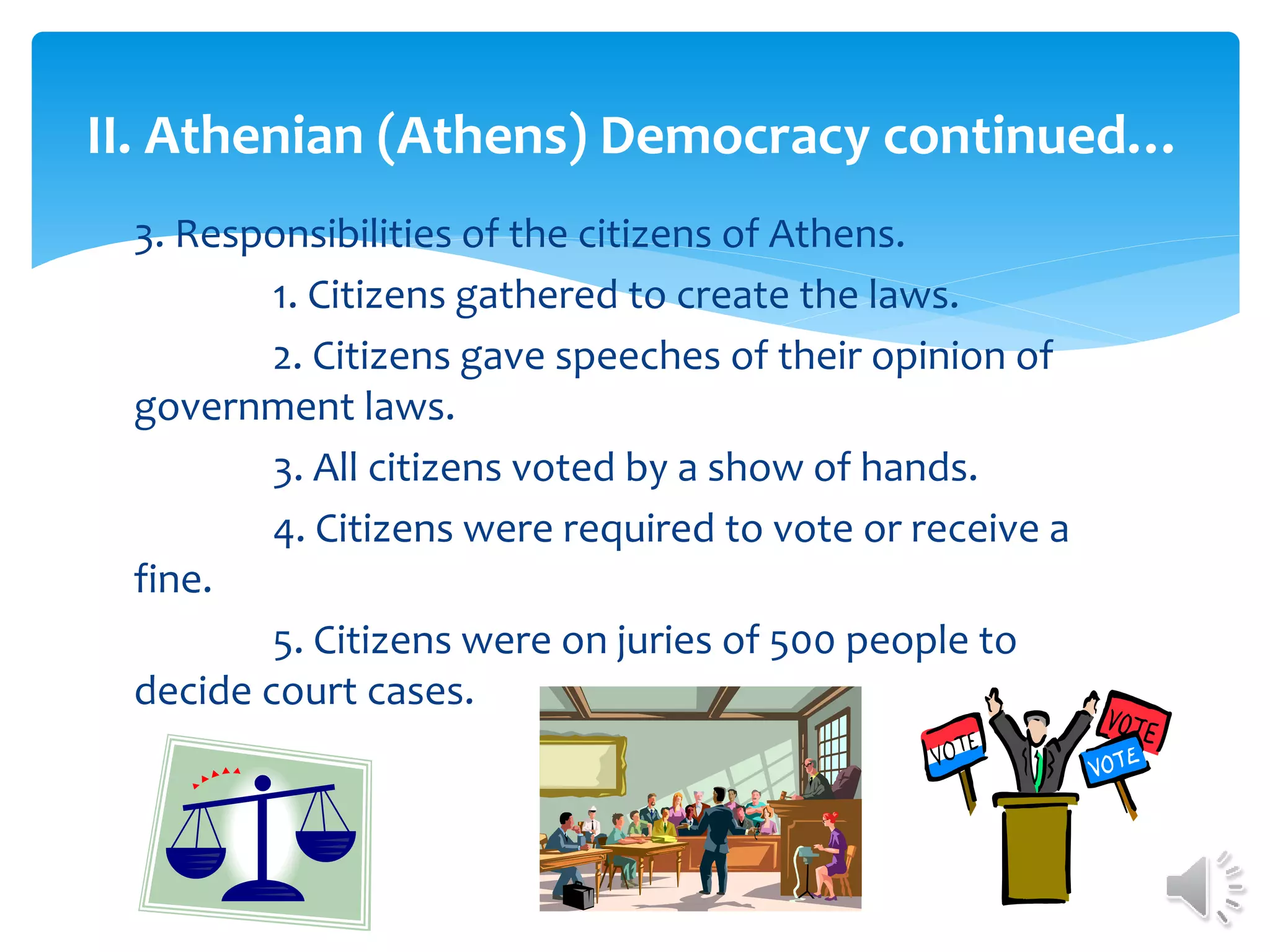 Athenian democracy democracy in athens notes | PPTX
