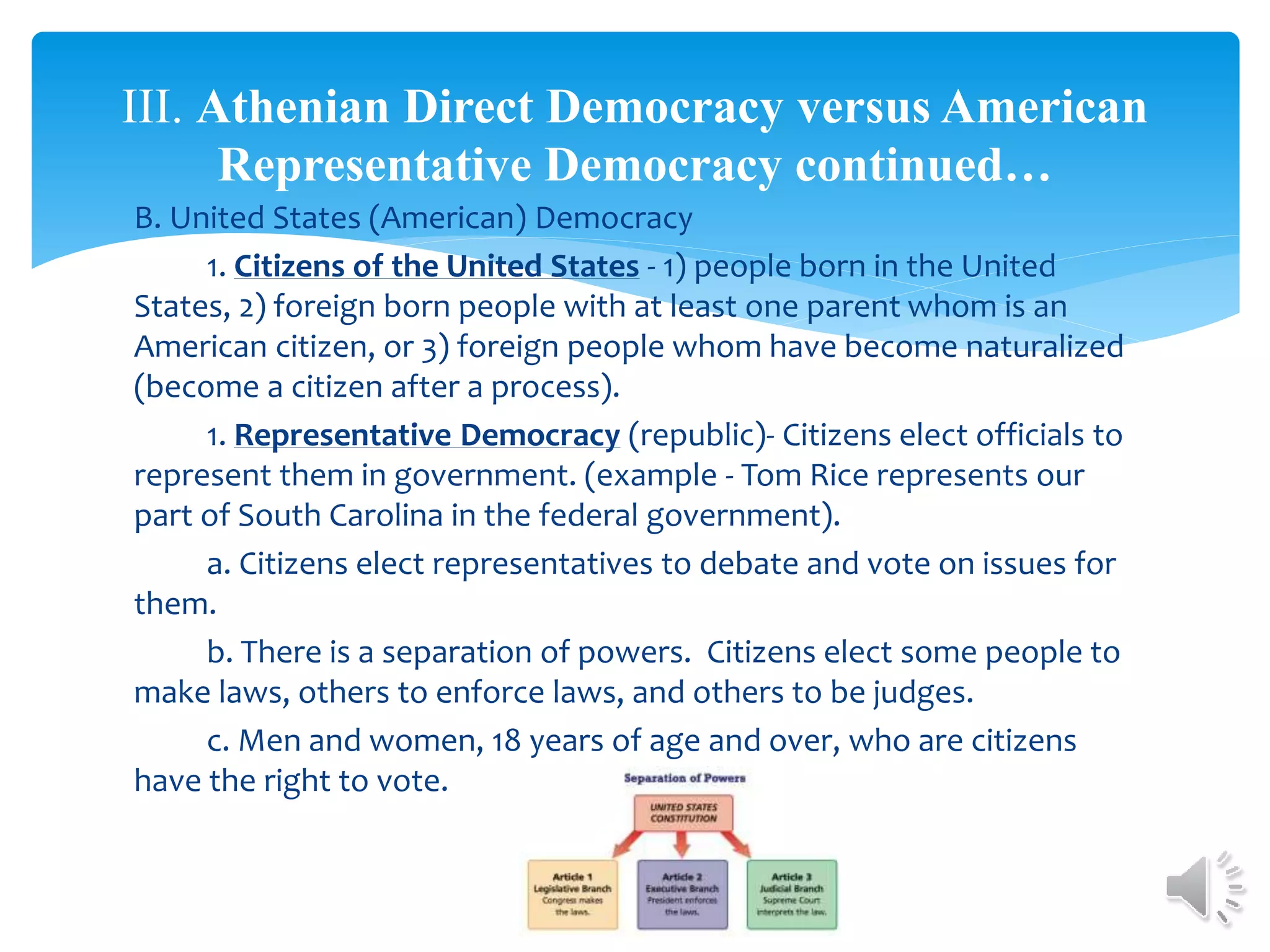 Athenian democracy democracy in athens notes | PPTX