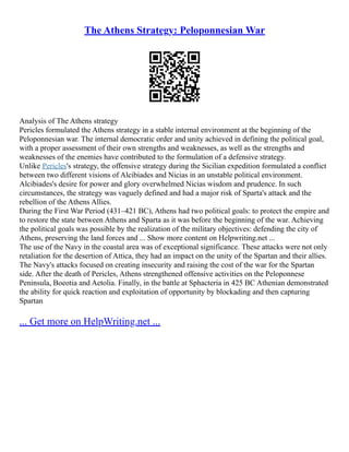 Athenian Military Analysis | PDF