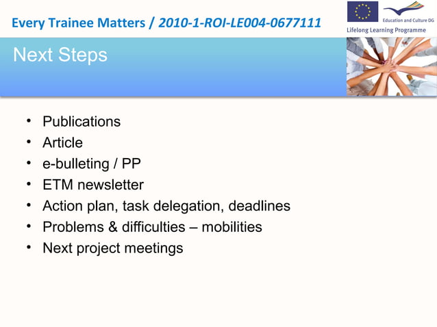 Presentation of the Sixth Project meeting in Athens,Greece of the ETM project | PPT