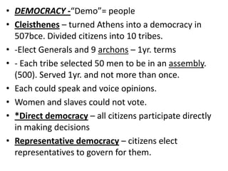 Intro to Athens & Sparta Notes #2 | PPTX
