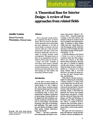 A Theoretical Base For Interior Design A Review Of Four Approaches From ...