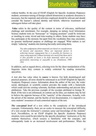 A Theoretical Framework For Developing Reading Materials For ...