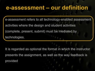 A theoretical framework for e assessment in higher education | PPT