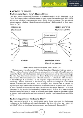 A THEORETICAL FRAMEWORK OF STRESS MANAGEMENT- CONTEMPORARY APPROACHES ...