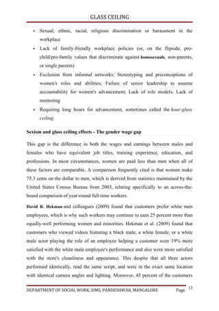 A Theoretical Study on ‘Glass Ceiling Concept’ | DOC