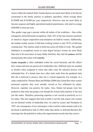 A Theoretical Study on ‘Glass Ceiling Concept’ | DOC