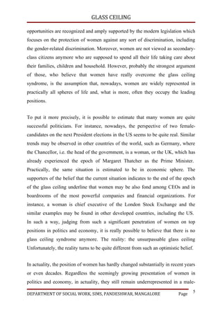 A Theoretical Study on ‘Glass Ceiling Concept’ | DOC