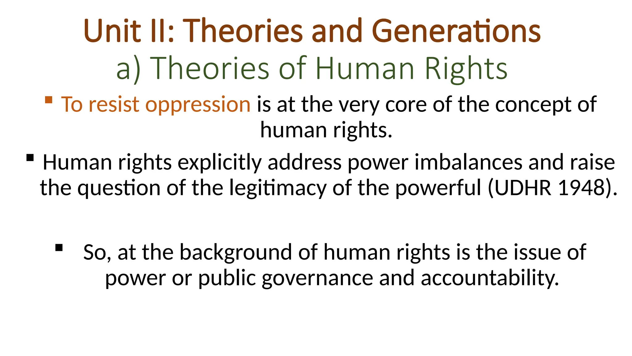 a) Theories of Human Rights and it's importance | PPTX