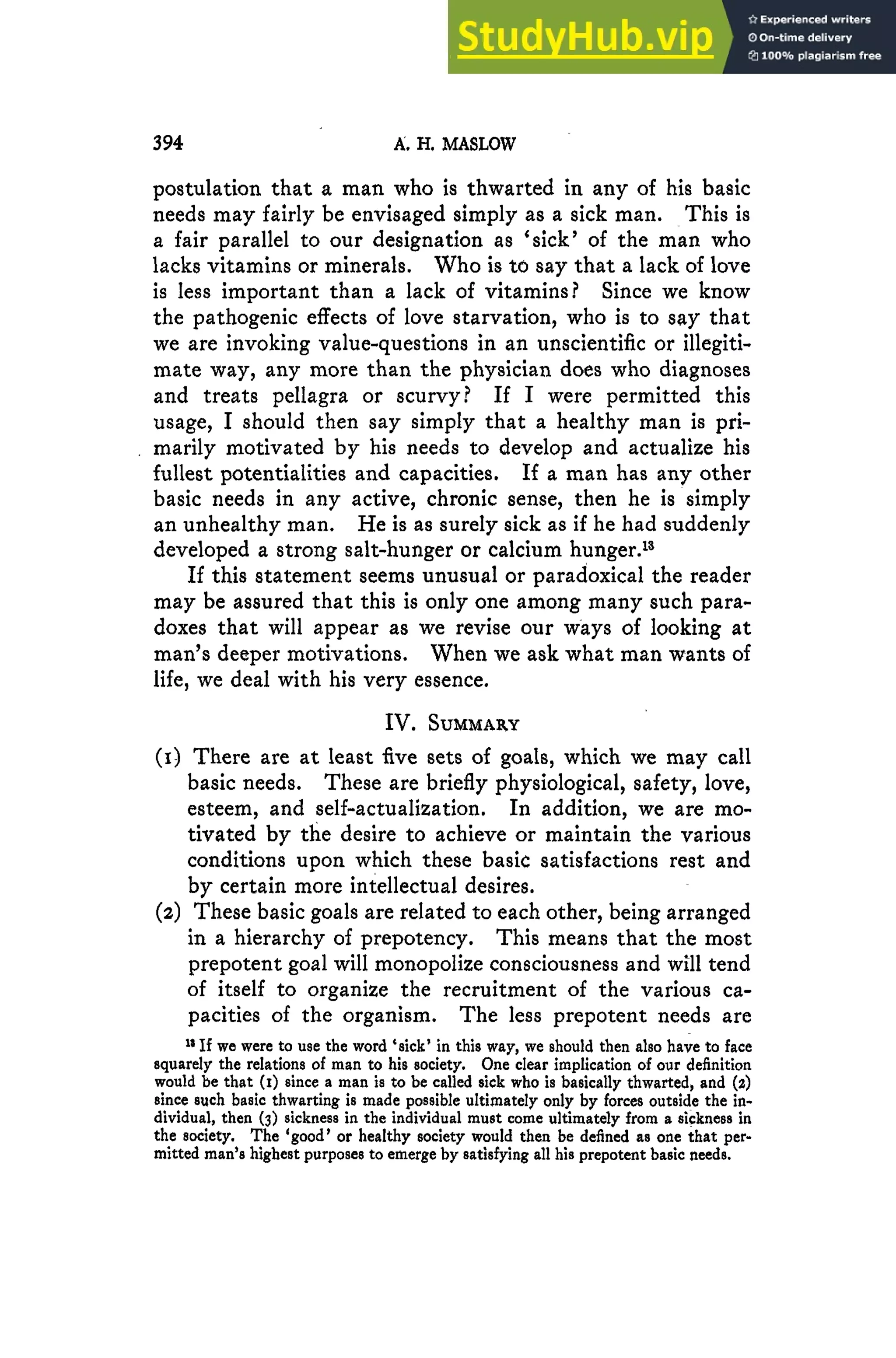 A Theory Of Human Motivation - Abraham H Maslow - Psychological Review ...