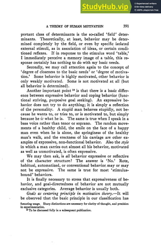 A Theory Of Human Motivation - Abraham H Maslow - Psychological Review ...