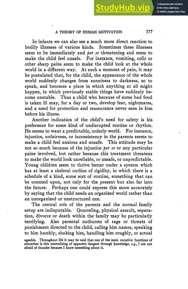 A Theory Of Human Motivation - Abraham H Maslow - Psychological Review Vol 50 No 4 July 1943 ...