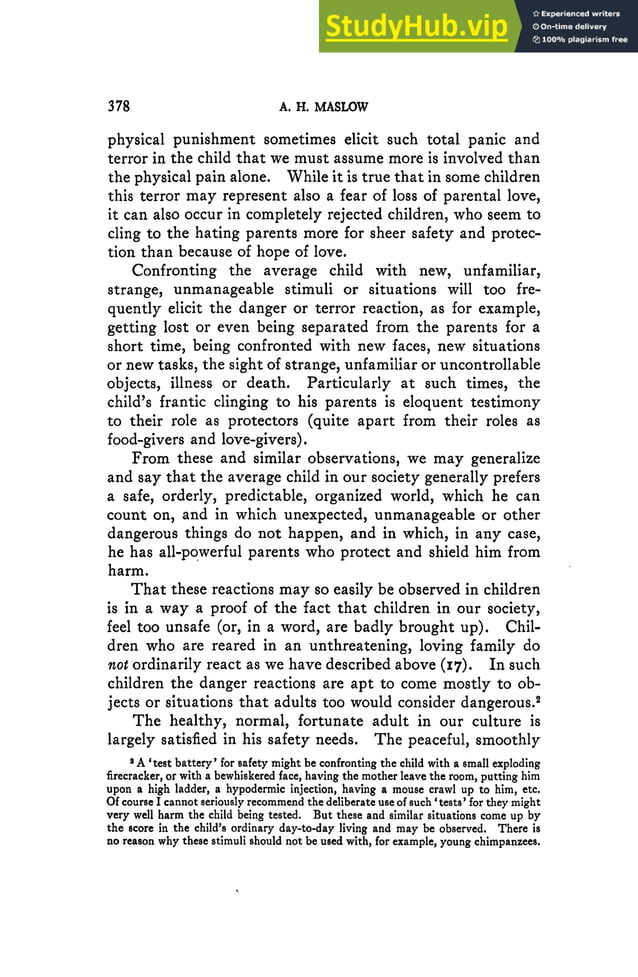 A Theory Of Human Motivation - Abraham H Maslow - Psychological Review Vol 50 No 4 July 1943 ...