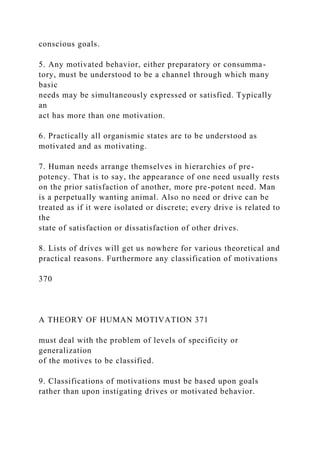 A THEORY OF HUMAN MOTIVATIONBY A. H. MASLOWBrooklyn Co.docx